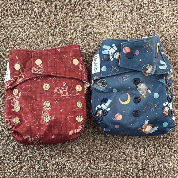Grovia | Accessories | 2 Grovia Kids Cloth Diapers Red And Blue | Poshmark